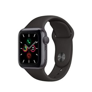 apple watch series 5 (gps, 44mm) - space gray aluminum case with black sport band (renewed)