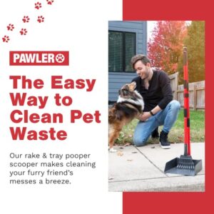 Pawler Dog Pooper Scooper for Large Dogs, Small & Medium Dogs - Heavy-Duty, Metal and Aluminum Poop Scoop Set with Rake and Tray - Dog Poop Scooper for Yard, Grass, Dirt or Gravel - Pet Supplies