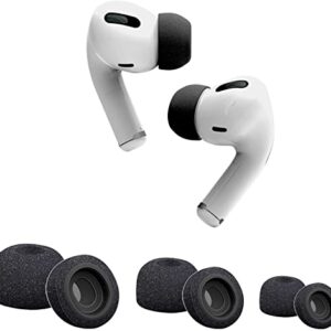 CANOPUS Memory Foam Replacement Earbud Tips, Compatible with AirPods Pro to Avoid Falling Off, 3 Pairs (Small, Medium, Large), Black