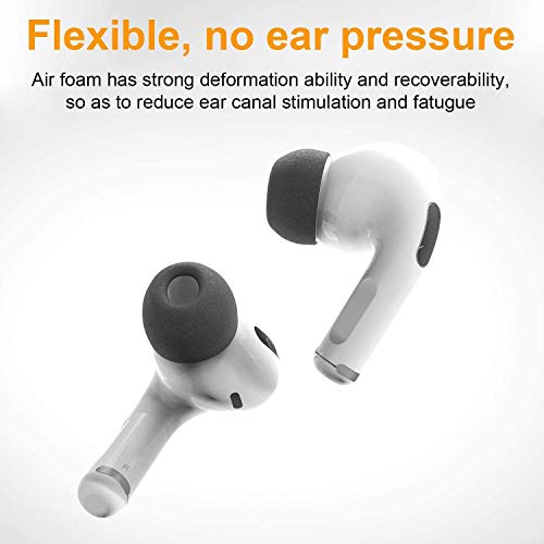 CANOPUS Memory Foam Replacement Earbud Tips, Compatible with AirPods Pro to Avoid Falling Off, 3 Pairs (Small, Medium, Large), Black