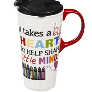 Cypress Home It Takes A Big Heart To Help Shape Little Minds 17 OZ DoubleWall Insulated Travel Mug Teacher Appreciation Gift 3.5 x 5.25 x 7 inches