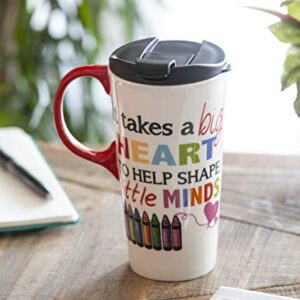 Cypress Home It Takes A Big Heart To Help Shape Little Minds 17 OZ DoubleWall Insulated Travel Mug Teacher Appreciation Gift 3.5 x 5.25 x 7 inches