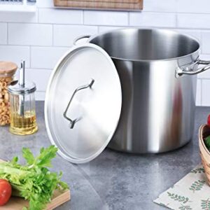 AmazonCommercial 12 Qt. Stainless Steel Aluminum-Clad Stock Pot with Cover