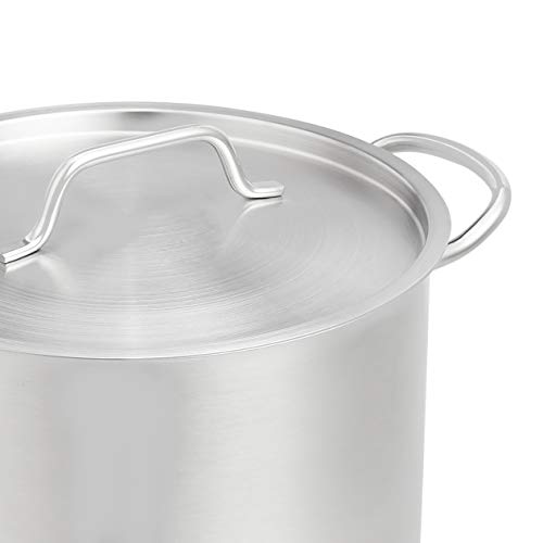 AmazonCommercial 12 Qt. Stainless Steel Aluminum-Clad Stock Pot with Cover