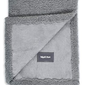 WEST PAW Big Sky Dog Blanket and Throw – Pet Blankets for Furniture, Couches, Chairs – Silky Soft Fleece Dog Blankets, Machine Washable Faux Suede Material – Boulder Grey Color – Small