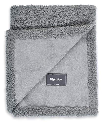 WEST PAW Big Sky Dog Blanket and Throw – Pet Blankets for Furniture, Couches, Chairs – Silky Soft Fleece Dog Blankets, Machine Washable Faux Suede Material – Boulder Grey Color – Small