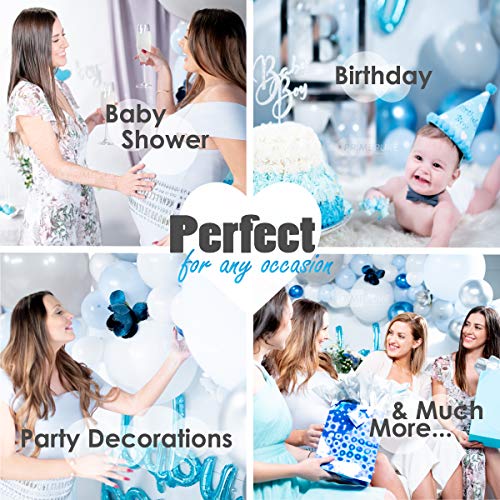 Baby Shower Decorations Boy | 129 Piece Kit with Birthday Balloons | Blue Balloon Arch| Navy Blue Balloons| Baby Blue Balloons| Blue Balloon Garland | Baby Boy Baby Shower Decorations | Its a boy