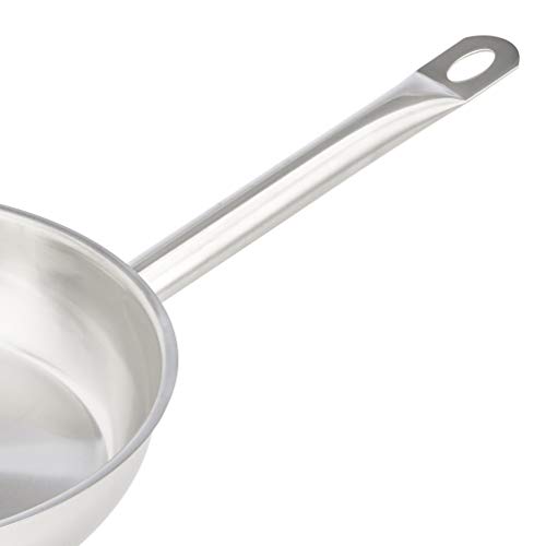 AmazonCommercial 3-Piece Stainless Steel Aluminum-Clad Fry Pan Set with 8", 9 1/2", and 12" Pan