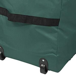 ProPik Rolling Christmas Tree Storage Bag, Fits Up to 7.5 Ft. Tall Disassembled Holiday Tree, 22" x 16" x 50", Large Heavy Duty Xmas Storage Container with 2 Wheels & Handles, 600D Oxford (Green)