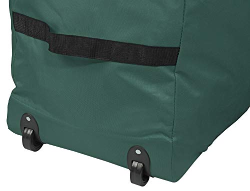 ProPik Rolling Christmas Tree Storage Bag, Fits Up to 7.5 Ft. Tall Disassembled Holiday Tree, 22" x 16" x 50", Large Heavy Duty Xmas Storage Container with 2 Wheels & Handles, 600D Oxford (Green)