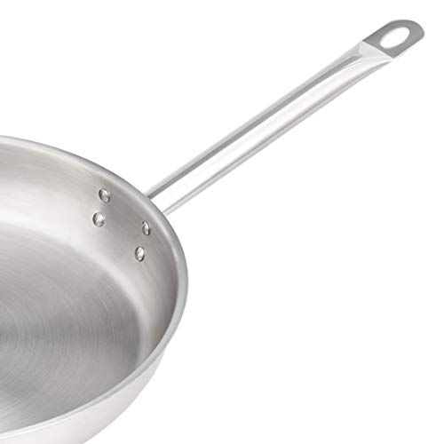 AmazonCommercial 12" Stainless Steel Aluminum-Clad Fry Pan with Helper Handle