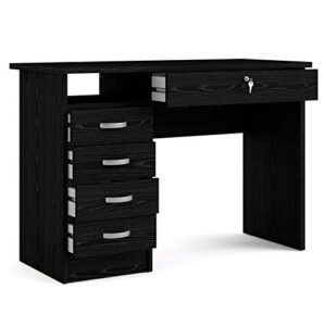 Tvilum Desk with 5 Drawers, Black Woodgrain