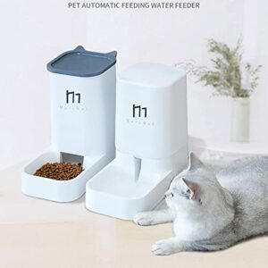 Marchul Cat Dog Feeder and Waterer Pet Self-Dispensing, Automatic Cat Feeders, Cat Food Dispenser, Gravity Food Feeder and Waterer Set with Pet Food Bowl for Pets Puppy Kitten (Feeder+Waterer)