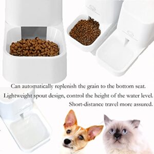 Marchul Cat Dog Feeder and Waterer Pet Self-Dispensing, Automatic Cat Feeders, Cat Food Dispenser, Gravity Food Feeder and Waterer Set with Pet Food Bowl for Pets Puppy Kitten (Feeder+Waterer)