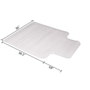 PVC Protective Mat for Floor Chair Transparent Home Office Carpet Desk Chair Protector with Lip for Standard Low and Medium Pile Carpets(48" x 36" x 0.08")