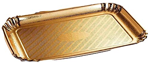 gold cookie tray Gold Cake Trays gold rectangle dessert trays gold disposable serving trays for parties and gold trays for dessert table (Pack of 12 )