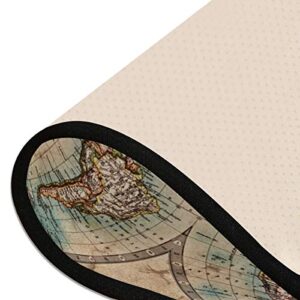 Bolaz Doormat Area Rug Mat A Genuine Old Stained World Map Runner Carpet for Bedroom Front Door Kitchen Indoors Home Decoration 72 x 24inch