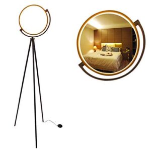 syrinx eclipse led floor lamp, modern tripod led floor lamp led ring light for living rooms, bedroom, dorm room, office