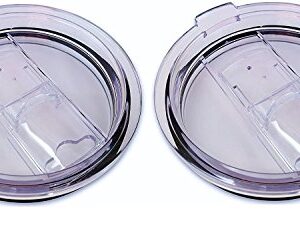 2 Replacement Lids for 20oz Stainless Steel Tumbler Travel Cup - Fits OF 3.2 INCH Yeti Rambler RTIC and others- Sliding(Transparent)