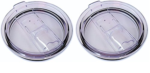 2 Replacement Lids for 20oz Stainless Steel Tumbler Travel Cup - Fits OF 3.2 INCH Yeti Rambler RTIC and others- Sliding(Transparent)