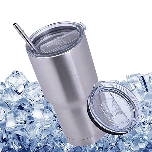 2 Replacement Lids for 20oz Stainless Steel Tumbler Travel Cup - Fits OF 3.2 INCH Yeti Rambler RTIC and others- Sliding(Transparent)