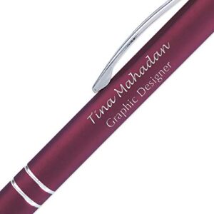 Custom Laser-Engraved Metal Ballpoint Gel Ink Pens - Free Personalization - Great for Birthdays, Anniversaries, Graduations, Holidays, and Thank You Gifts