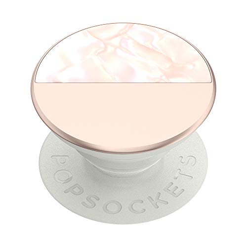 PopSockets PopGrip - Expanding Stand and Grip with a Swappable Top for Smartphones and Tablets - Glam Inlay Acetate Aquamarine Rose Gold