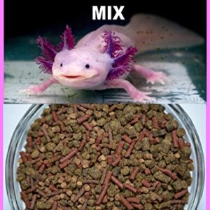 AQUATICBLENDEDFOODS ABF Axolotl Food Mix, Soft BITS & Mini Sticks,Bloodworm,Earthworm,Krill,ABF284 (3oz) - Heat Sealed for Freshness - 24HR Ship