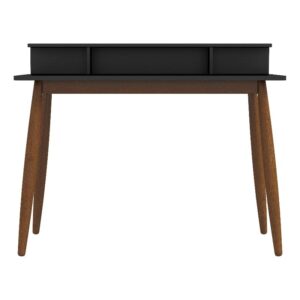 ashcroft phoenix mid-century modern rectangular solid wood desk in black