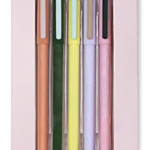 Kate Spade New York Black Ink Fine Tip Pen Set of 5, Colorblock