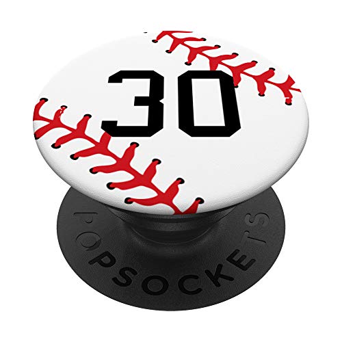 Baseball Jersey Uniform Number 30 Player Sports Team Gift PopSockets Swappable PopGrip