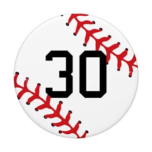 Baseball Jersey Uniform Number 30 Player Sports Team Gift PopSockets Swappable PopGrip