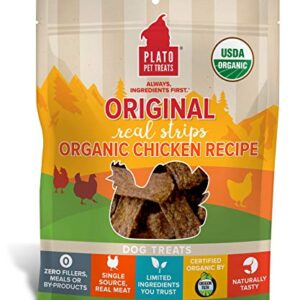 PLATO Original Real Strips Organic Chicken 18oz, Natural