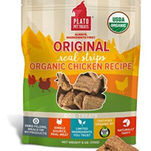 PLATO Original Real Strips Organic Chicken 18oz, Natural