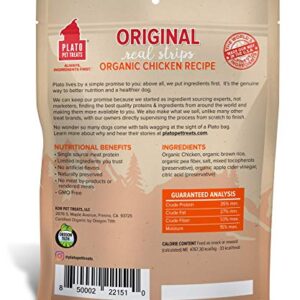 PLATO Original Real Strips Organic Chicken 18oz, Natural