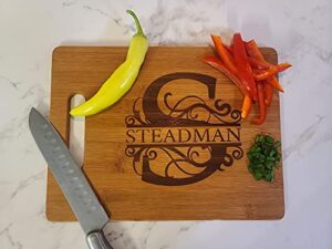 personalized bamboo cutting board (horizontal)