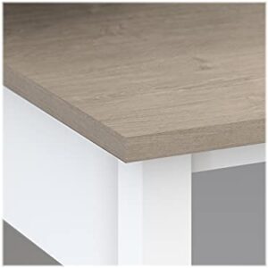 Bush Mayfield 60W L Shaped Computer Desk in Shiplap Gray/White - Engineered Wood