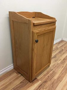 trash canister/hamper in oak (light)