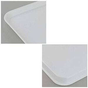 Ponpong White Large Plastic Fast Food Serving Tray, Rectangle, 6 Packs