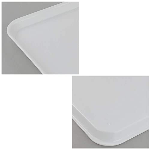 Ponpong White Large Plastic Fast Food Serving Tray, Rectangle, 6 Packs