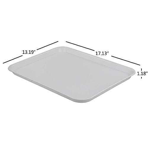 Ponpong White Large Plastic Fast Food Serving Tray, Rectangle, 6 Packs