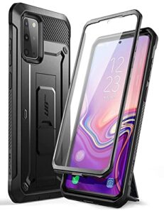 supcase ub pro series designed for samsung galaxy s20 plus 5g case, built-in screen protector with full-body rugged holster & kickstand for galaxy s20 plus (2020 release) (black)