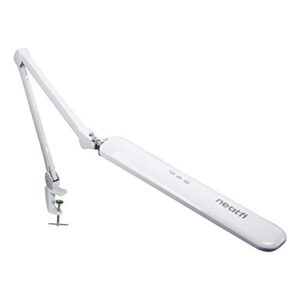 neatfi elite hd xl task lamp with clamp, 90pcs smd led, 6000–7000k, super bright desk lamp, eye-caring, non-polar dimming (17 inches, white)