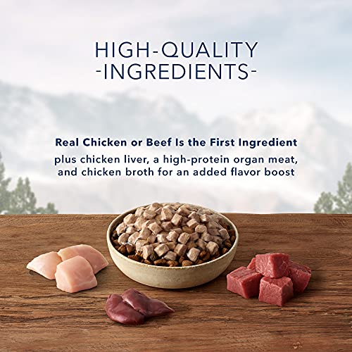 Blue Buffalo Wilderness Trail Toppers Wild Cuts High Protein, Natural Wet Dog Food Variety Pack, Chicken and Beef Bites, 3-oz Pouch, 12 Count