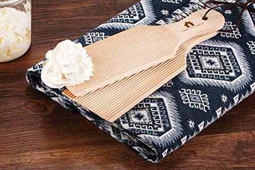 Farm to Table Natural Wood Butter Paddles, Set of 2, Beechwood