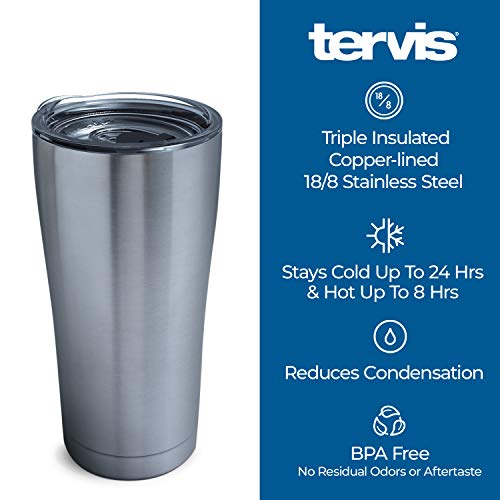 Tervis Etta Vee - Ikat Stainless Steel Insulated Tumbler with Clear and Black Hammer Lid, 20oz, Silver