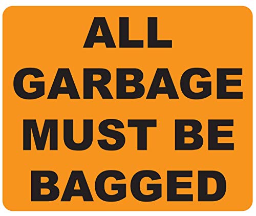 All Garbage Must Be Bagged Stickers for Trash Cans, Garbage Bins (25)