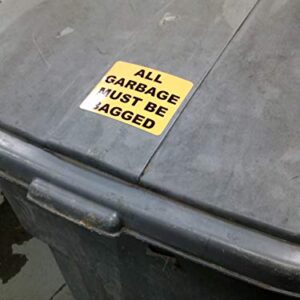 All Garbage Must Be Bagged Stickers for Trash Cans, Garbage Bins (25)