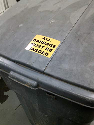 All Garbage Must Be Bagged Stickers for Trash Cans, Garbage Bins (25)