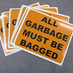 All Garbage Must Be Bagged Stickers for Trash Cans, Garbage Bins (25)